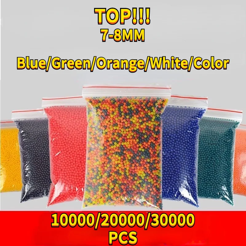 7-8mm 10000/20000/30000pcs Colorful Airsoft Bullet Toy Gun Accessories ...