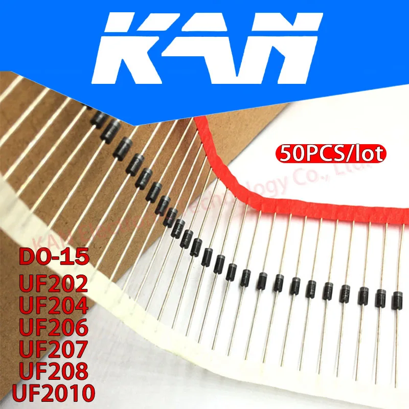 50PCS-UF202-UF204-UF206-UF207-UF208-UF2010-DO-15-Plug-in-Unit-Fast ...