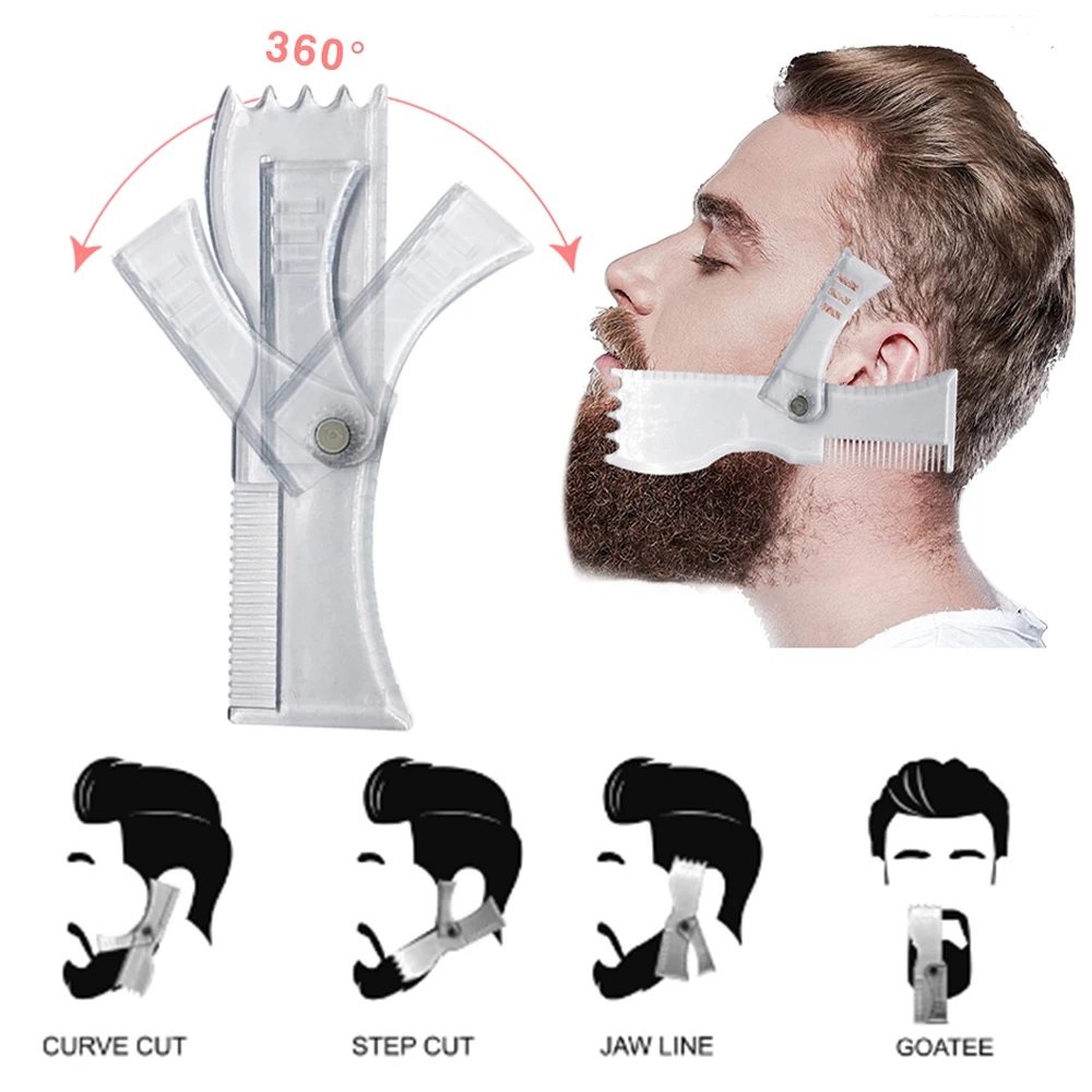 5 In 1 Men Beard Shaping Styling Template Comb Rotatable Men's Beards ...