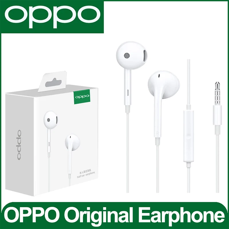 Original Box OPPO Earphone MH135 Headsets Built-in Microphone 3.5mm ...