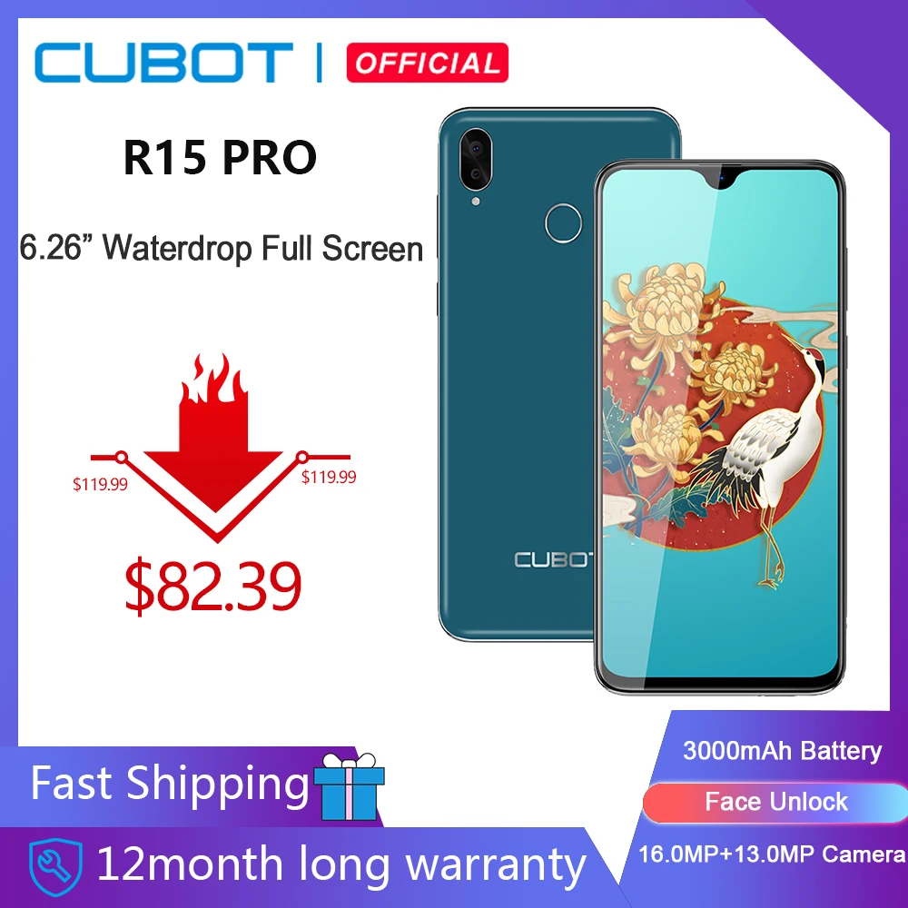 Cubot r15 pro smartphone 6.26 "waterdrop tela cheia 3gb + 32gb android ...