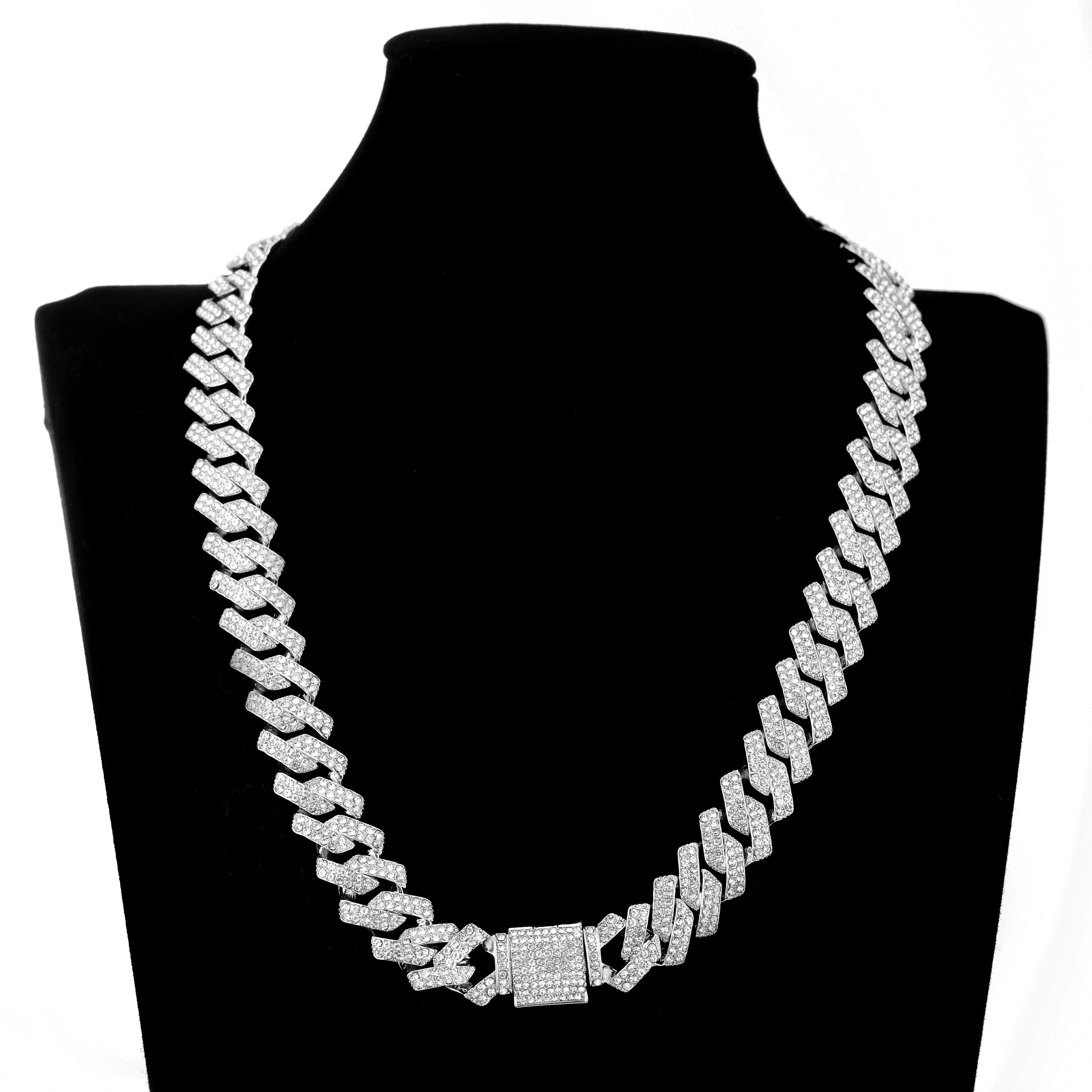 Hip Hop Bling Iced 1 Row Chain Necklace | Hip Hop Bling Necklaces Men ...