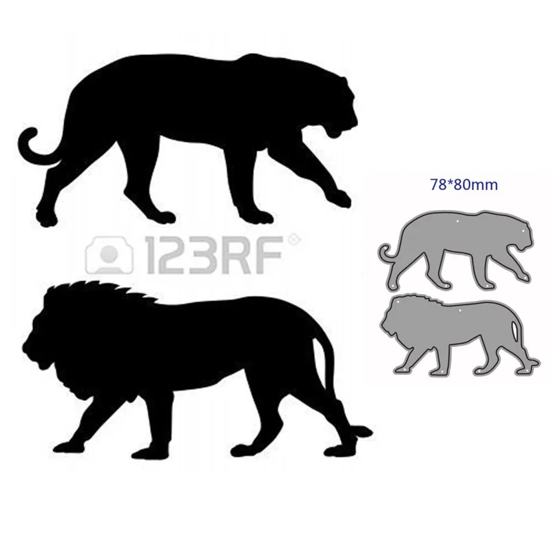 metal cutting dies cut die mold Tiger lion decoration Scrapbook paper ...