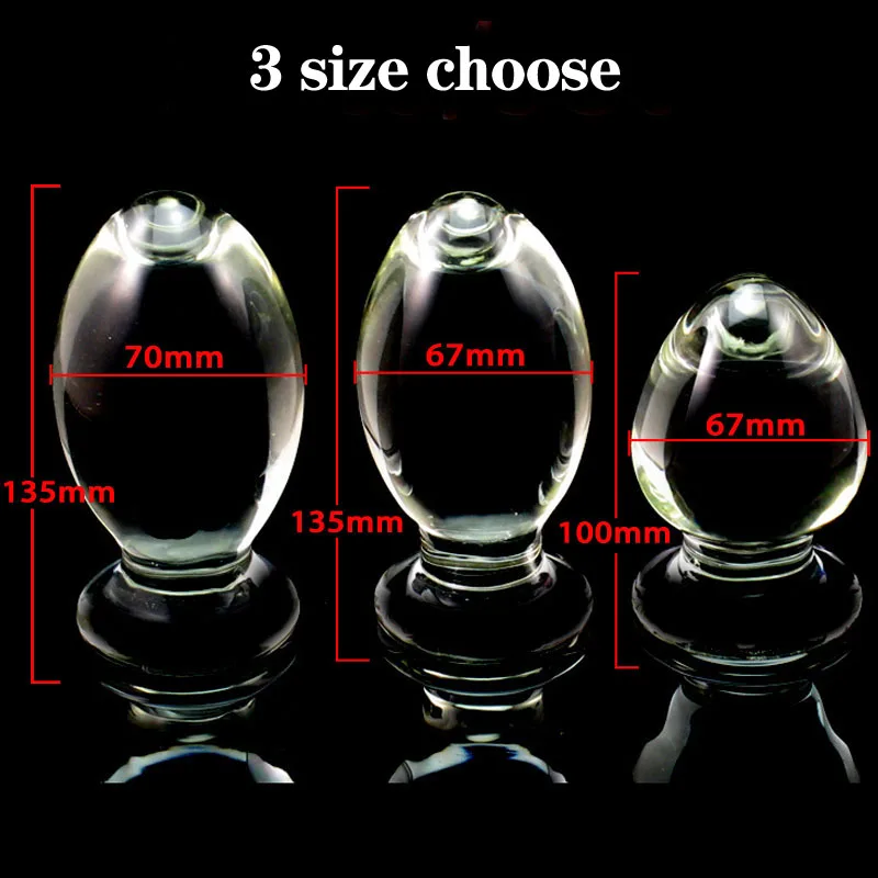 Huge Big Glass Anal Plug Balls Anus Dilator Vaginal Ball Anal Expander ...