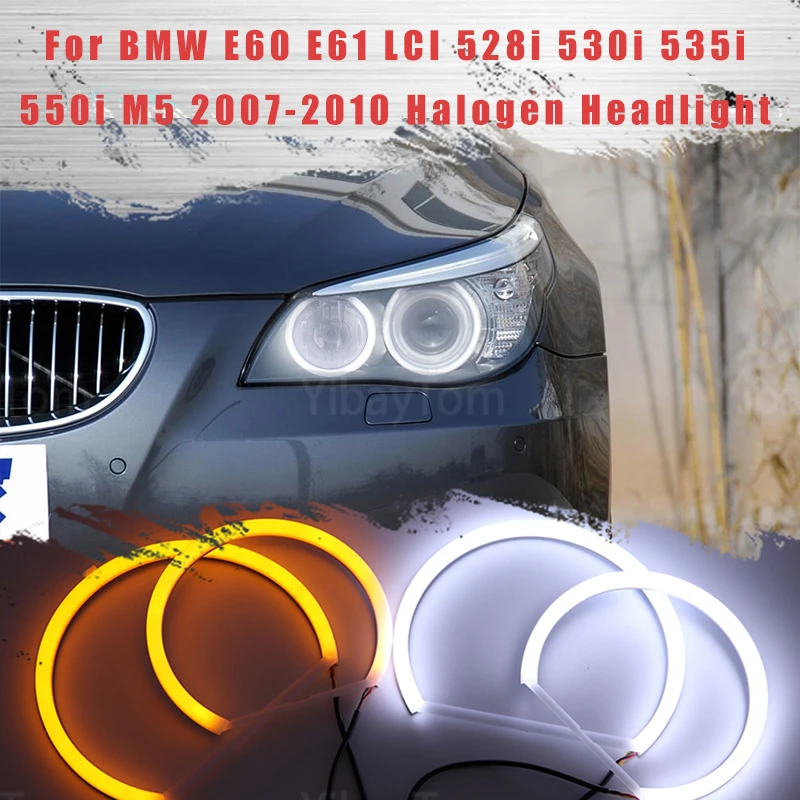 LED-SMD-Cotton-Light-Switchback-Angel-Eye-Halo-Ring-DRL-Kit-for-BMW-E60 ...