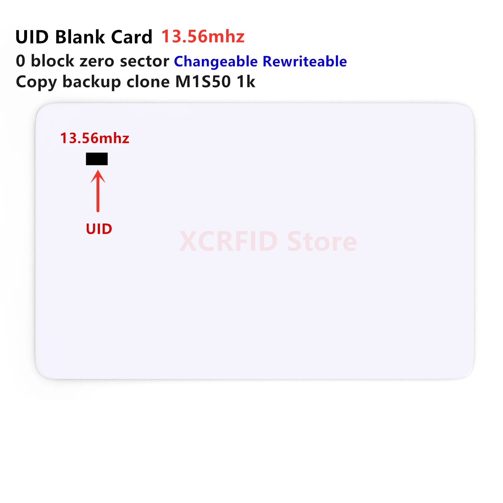 UID Changeable RFID Card 0 Sector zero block Rewritable 13.56Mhz Copy ...