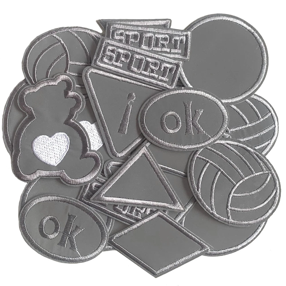 Reflective Embroidered Patches | Reflective Patches Clothes - 10pcs ...