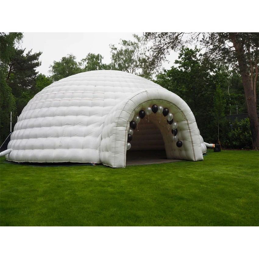 FUNWORLD-White-Inflatable-Dome-Air-Tent-With-Led-Light-Igloo-Camping ...