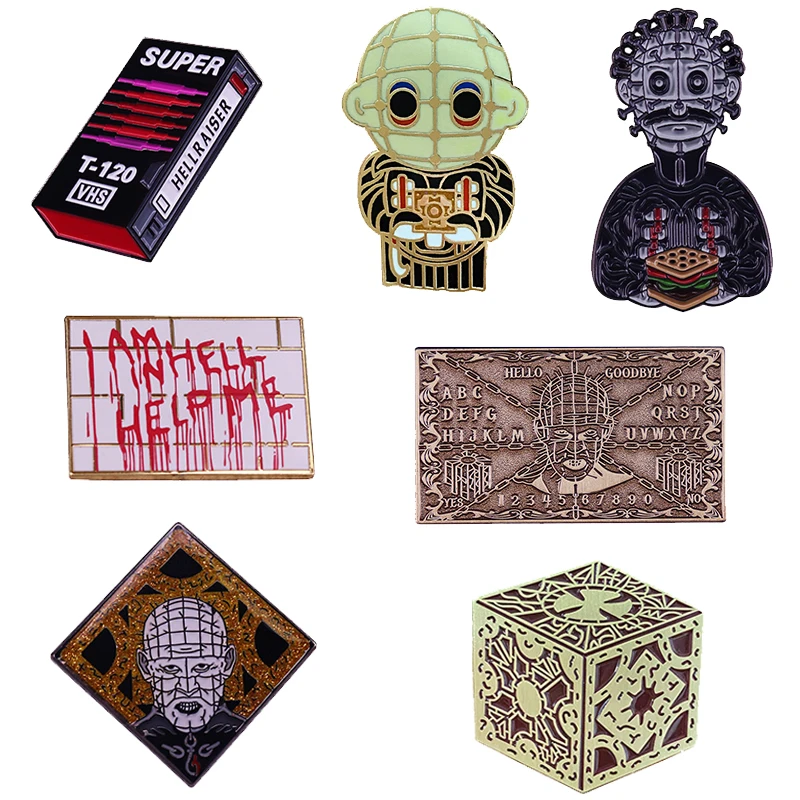 Hellraiser-Enamel-Pin-Hell-Help-Me-Bathroom-Wall-Blood-Word-Pinhead ...