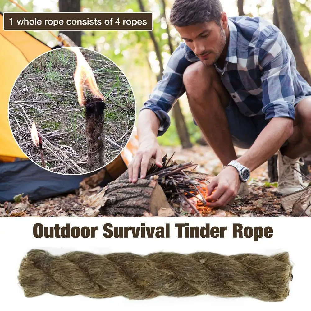 Outdoor-Survival-Tinder-Rope-Camping-Fire-Lighter-Waxed-Ropes ...