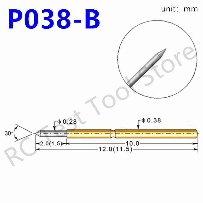 20-100PCS-P038-B-Spring-Test-Probe-Pogo-Pin-Needle-Sleeve-Probe-Sleeve ...