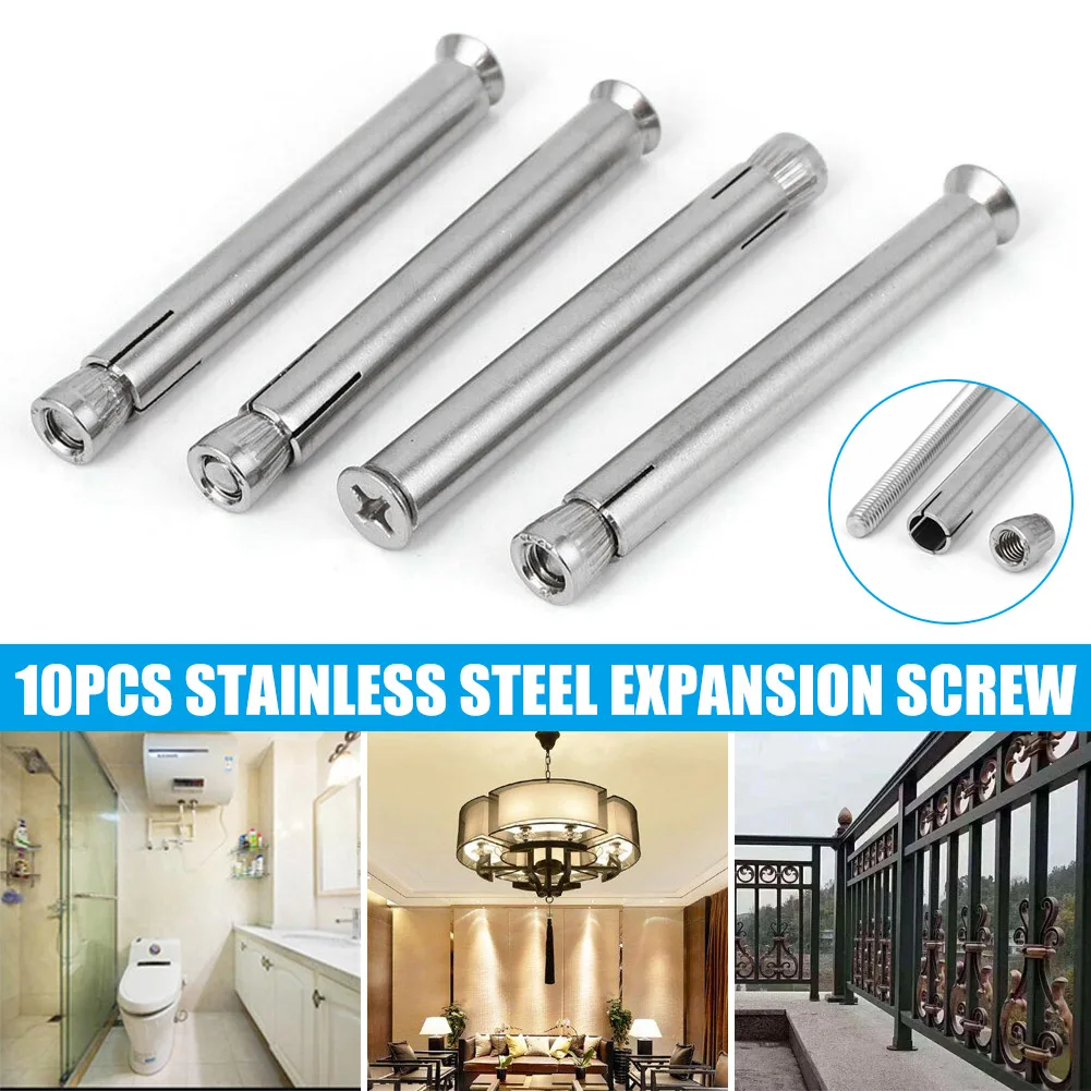 Boulons d'ancrage à tête plate | Filetage M6/M8/M10 de haute qualité 10 pièces, boulons d ...