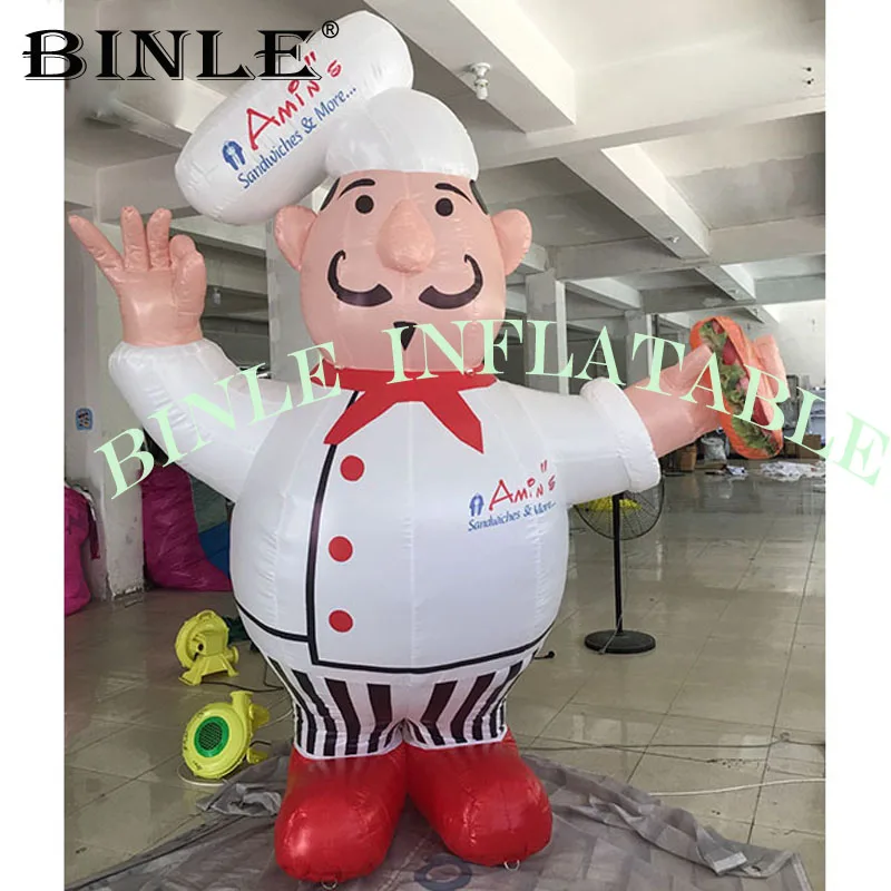 Chef inflable gigante con manos onduladas, globo de aire de personaje ...