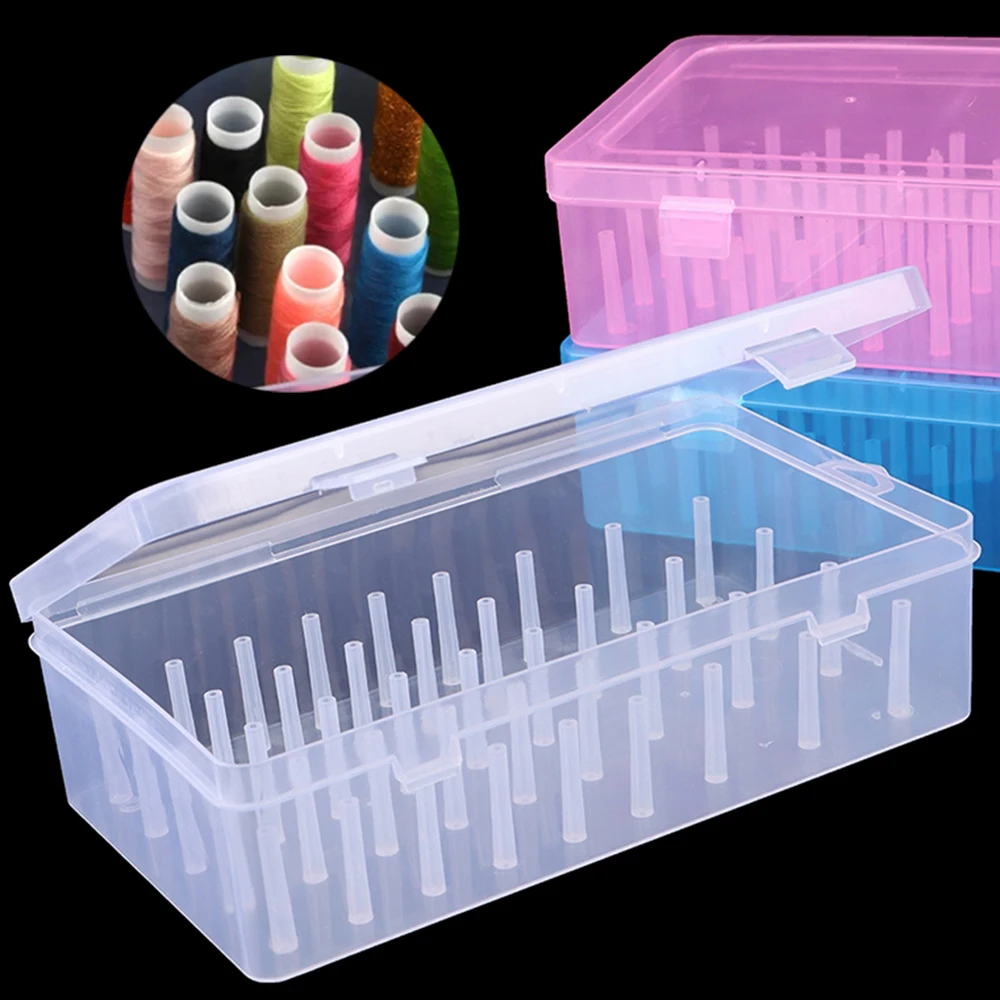 New-42Pcs-Axis-Sewing-Spool-Container-Threads-Organizer-Plastic ...