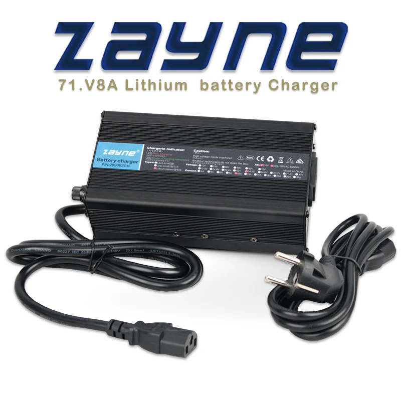 Zayne 60v 8a High Frequency Smart Lithium Battery 71.4v Charger For 17s ...