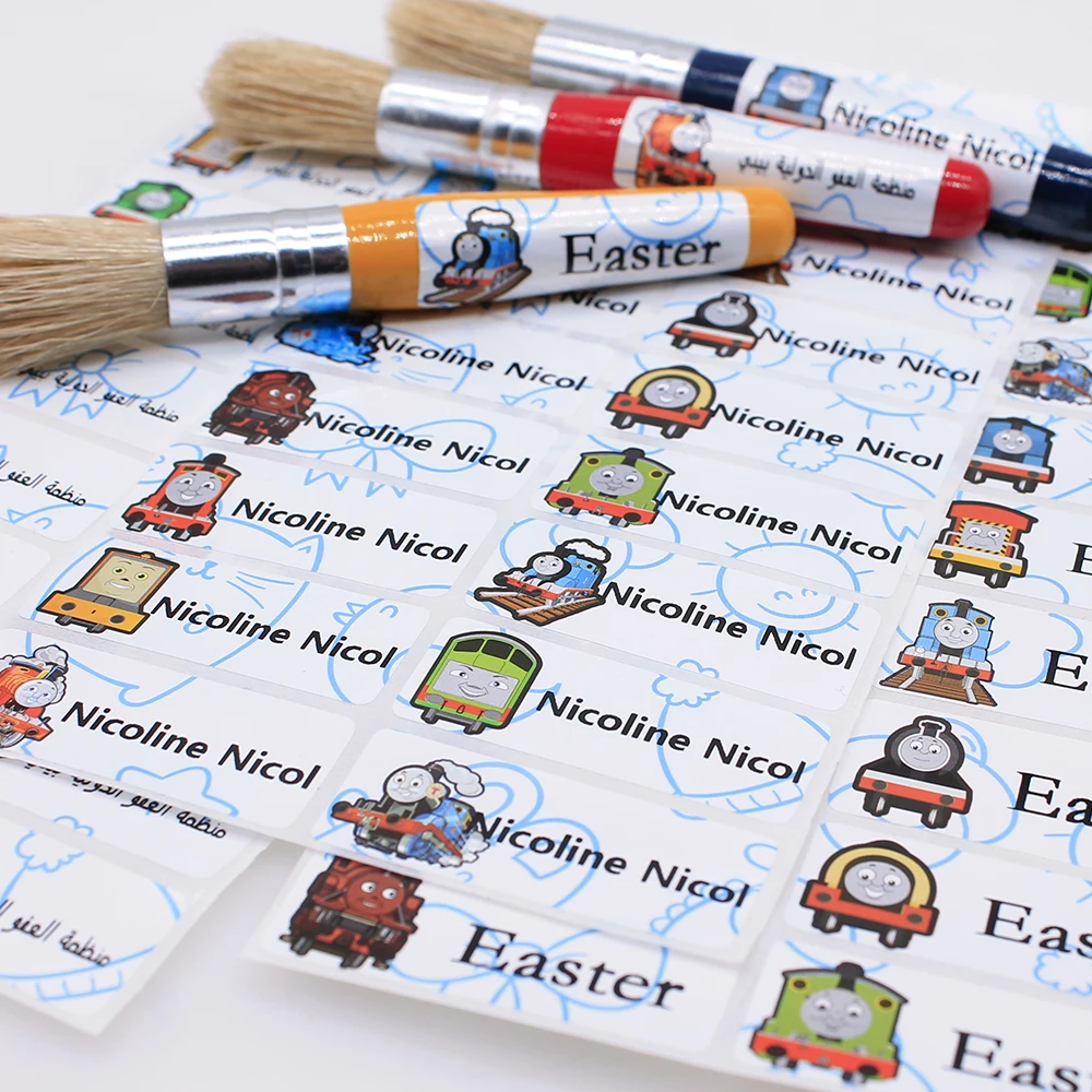 Cute robot Boy Name Stickers Waterproof Personal Tags Customize Labels ...