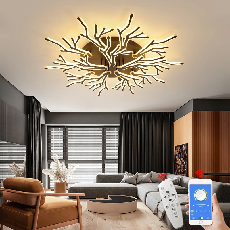 Neo Gleam Hot App White/black Finish Modern Led Ceiling Lights For ...