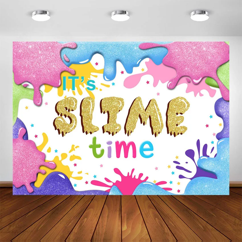 Slime Theme Backdrop Glitter Slime Birthday Party Photography ...