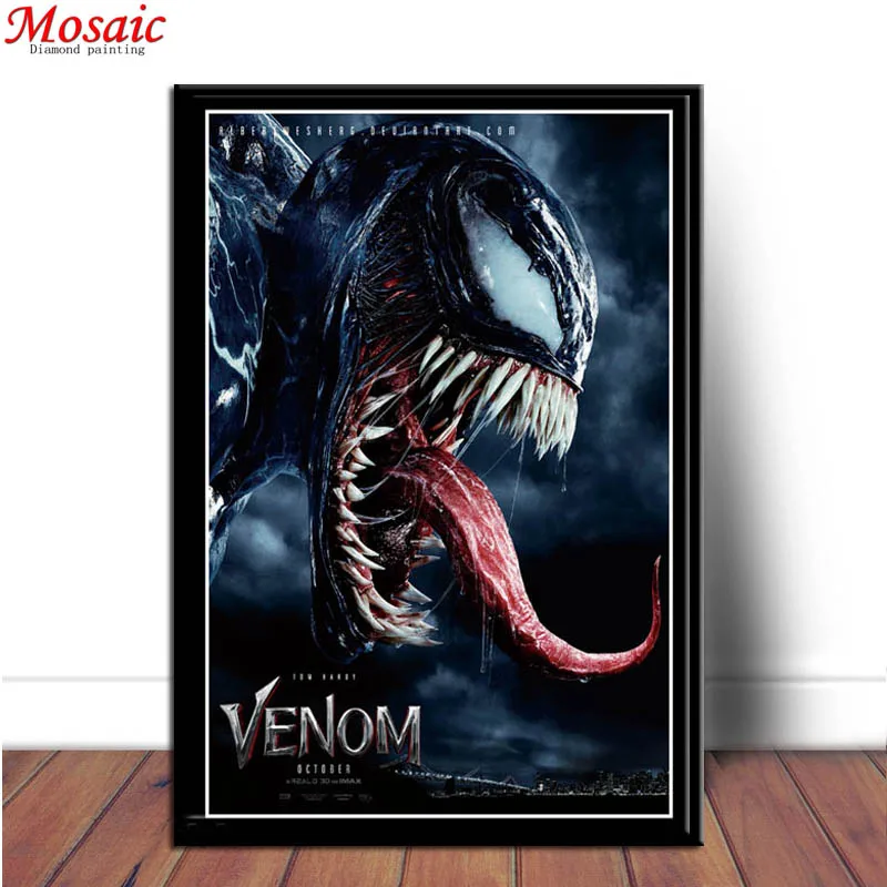 Diamond-Embroidery-horror-Venom-movies-DIY-Full-Square-round-Drill ...