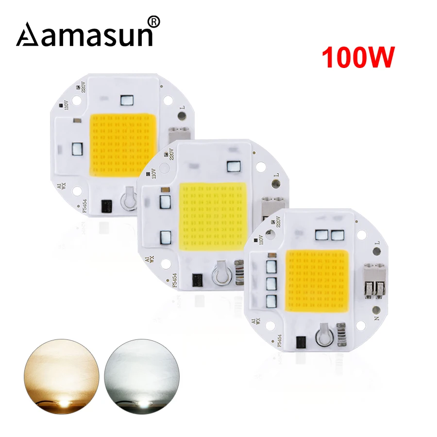 Chip LED COB de alta potencia, diodo sin soldadura para reflector IC inteligente, sin necesidad ...