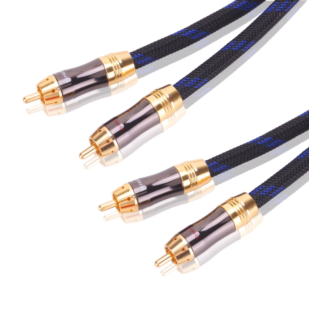 HIFI 1m,1.5m,2m,3m,5m HIFI 2 Phono RCA to Twin Phono Cable stereo audio ...