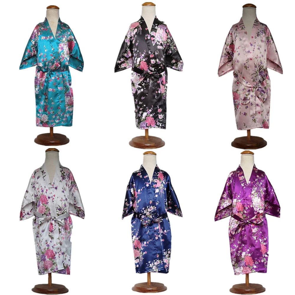 Wholesale-Kimono-Kids-Satin-silk-Girls-Robes-Bathrobe-Wedding-Kid-Robes ...