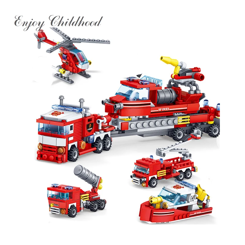 Toys 348PCS DIY Fire Station Building Blocks Bricks Toys For Children ...
