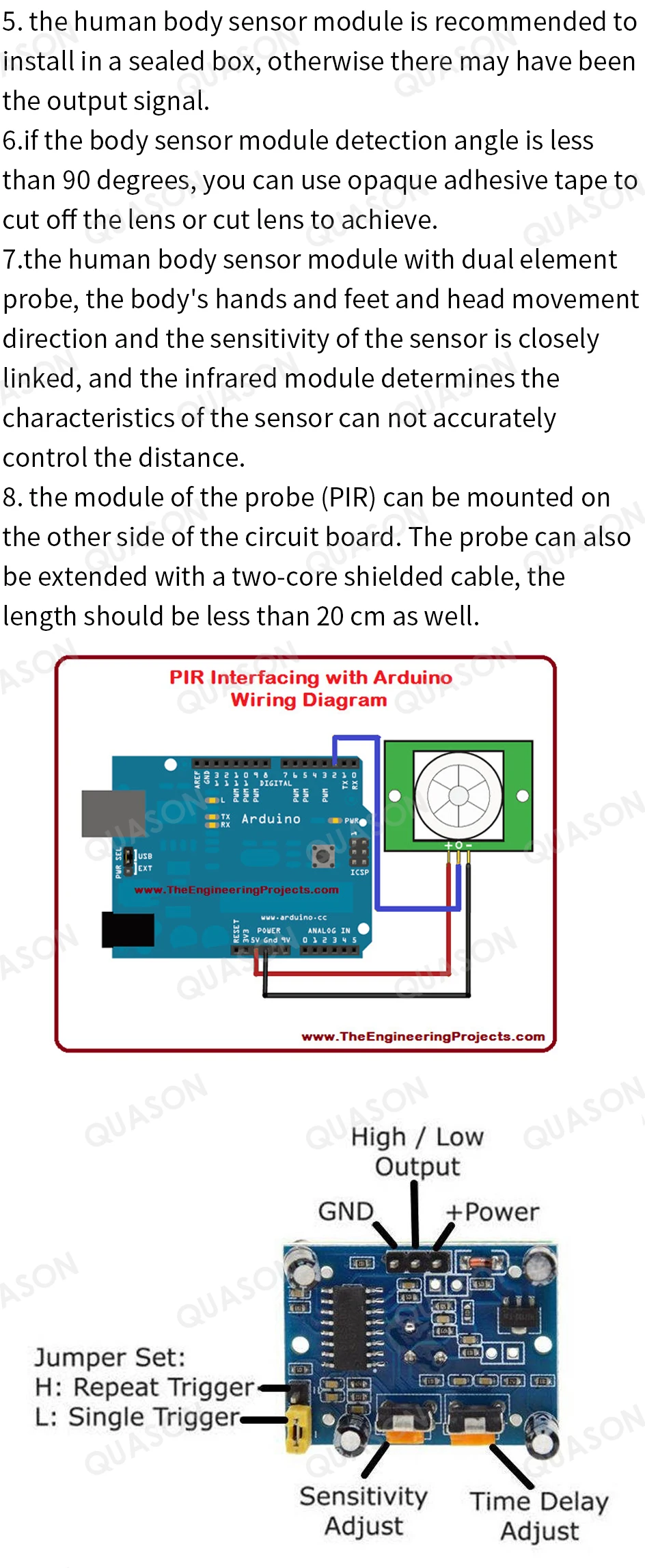 Módulo Detector de Sensor de Movimento Infravermelho Piroelétrico PIR, Ajustar IR, Arduino para ...