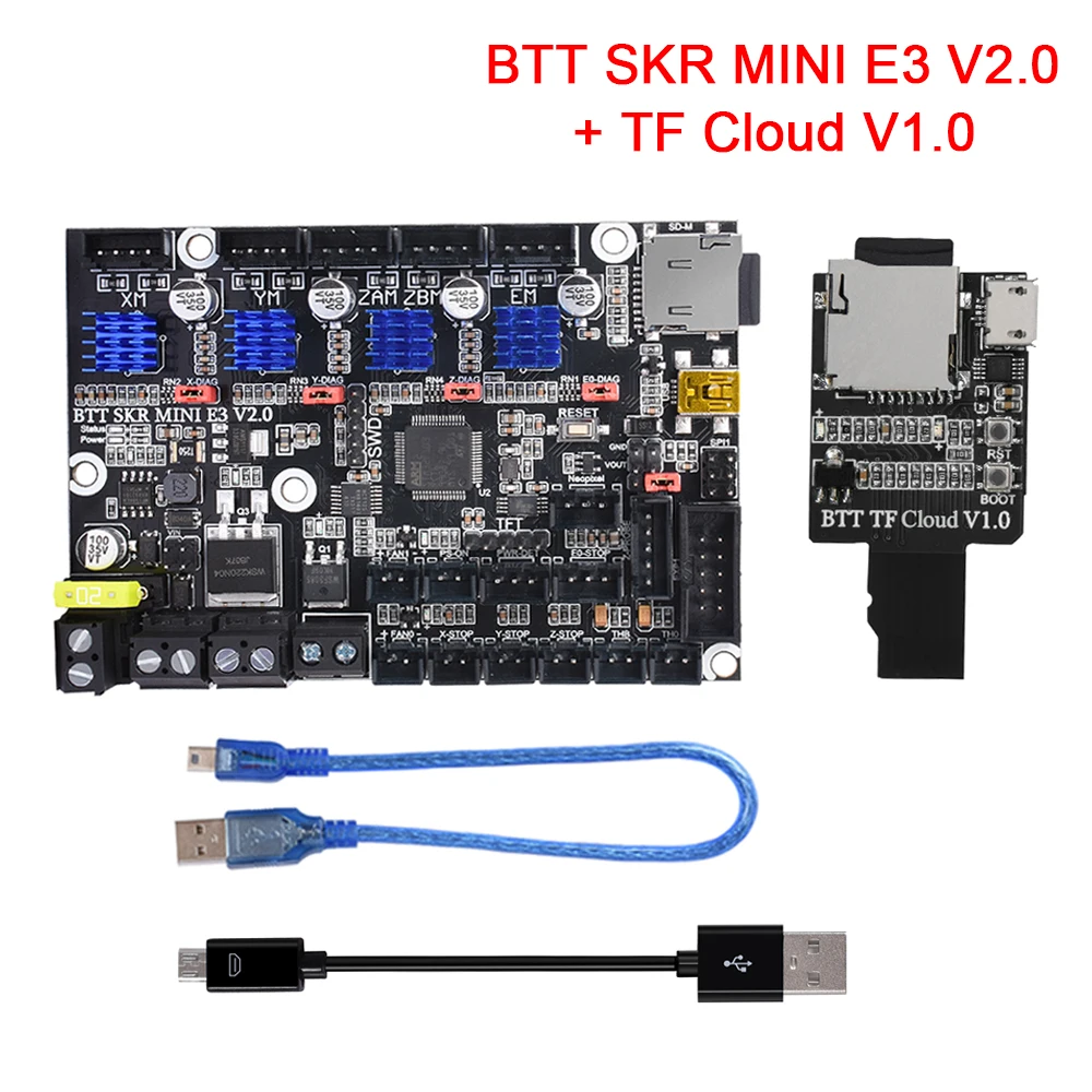 Bigtreetech impressora 3d btt skr mini, mãe de 32 bits e3 v2.0 + tf cloud v1.0 integrado ...