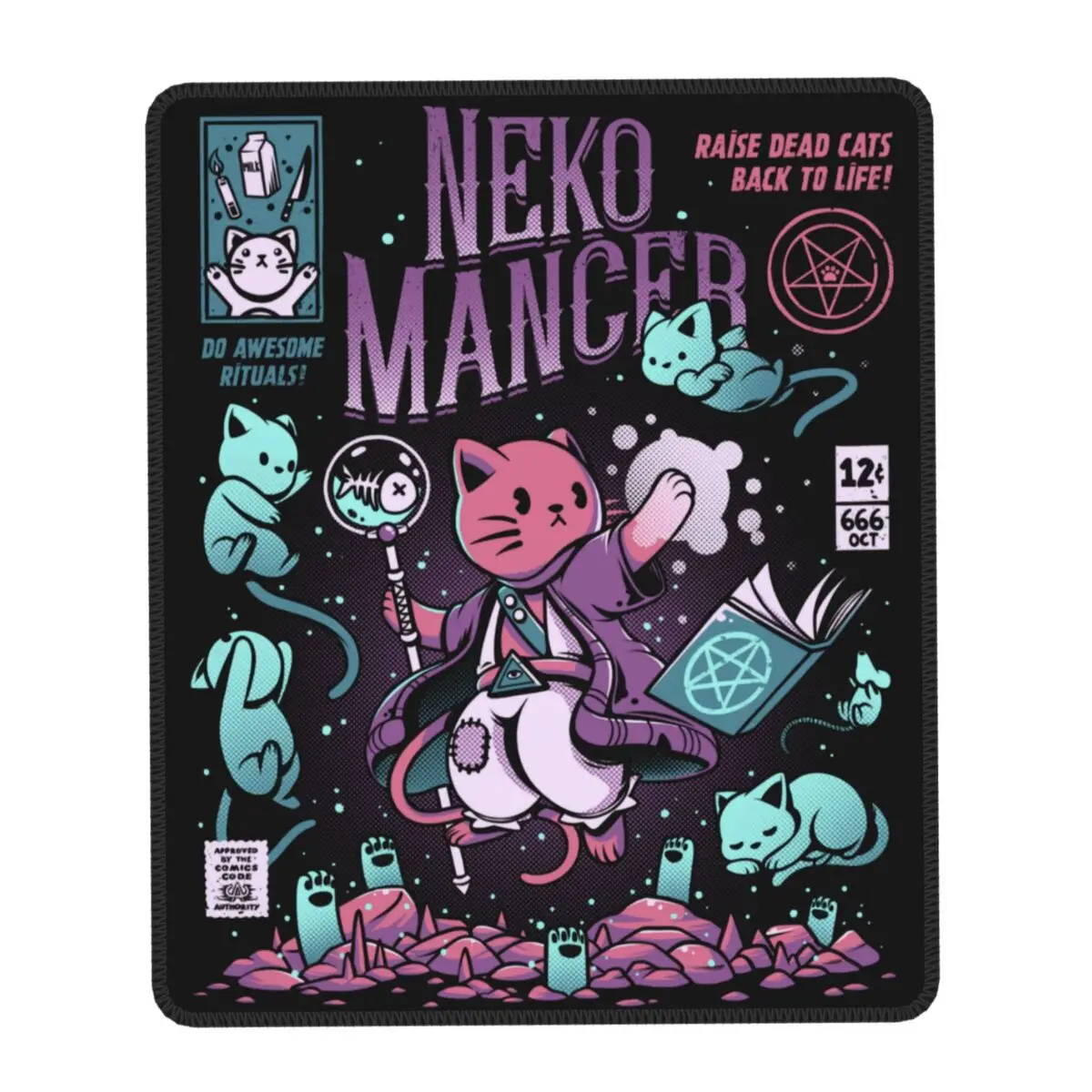Nekomancer-Cats-Computer-Mouse-Pad-Anime-Mousepad-Non-Slip-Rubber-Back ...