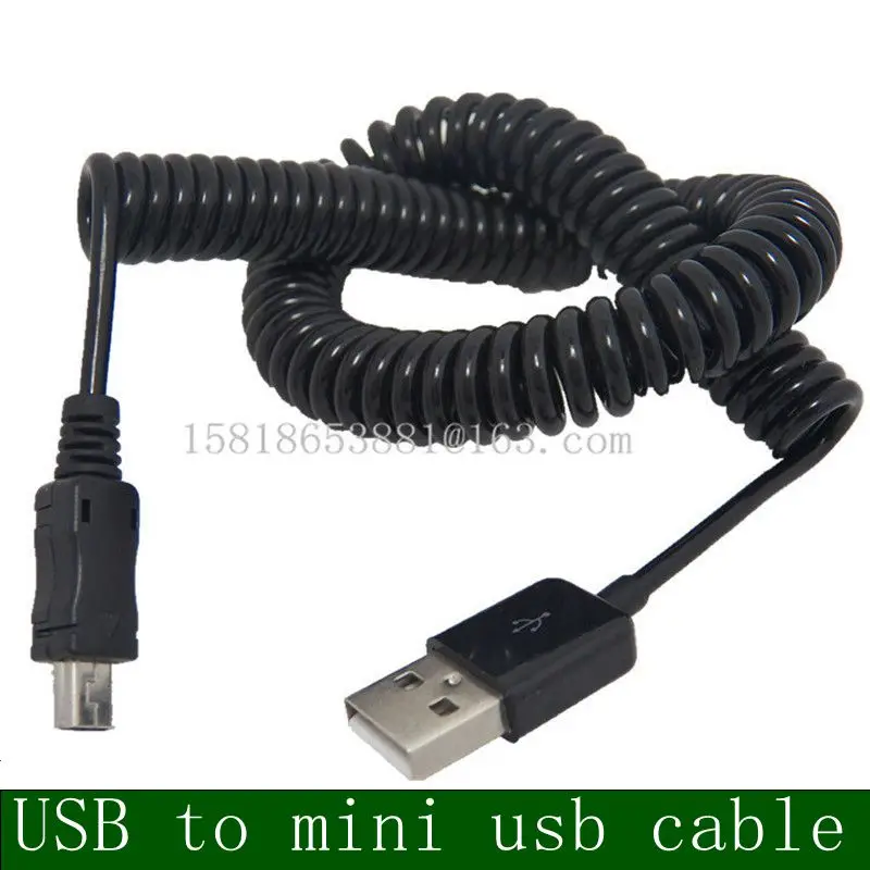 Elbow Spring Coiled Usb 2.0 Male To Mini Usb 5pin Data Sync Charger ...