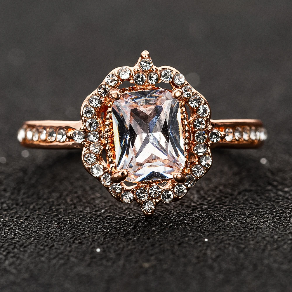 New Fashion Crystal Zircon Elegant Rings For Woman Lady Luxury Shiny ...