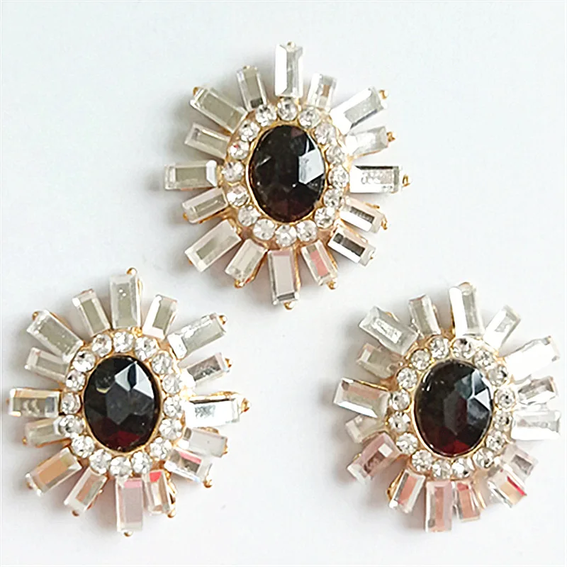 5Pcs/lot New 22 * 22mm Devil's Eye Crystal Rhinestone Button DIY Crafts ...