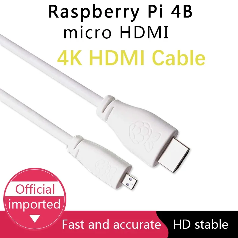 New Origina Raspberry Pi 4B Micro HDMI to HDMI Video Cable Support 4K ...