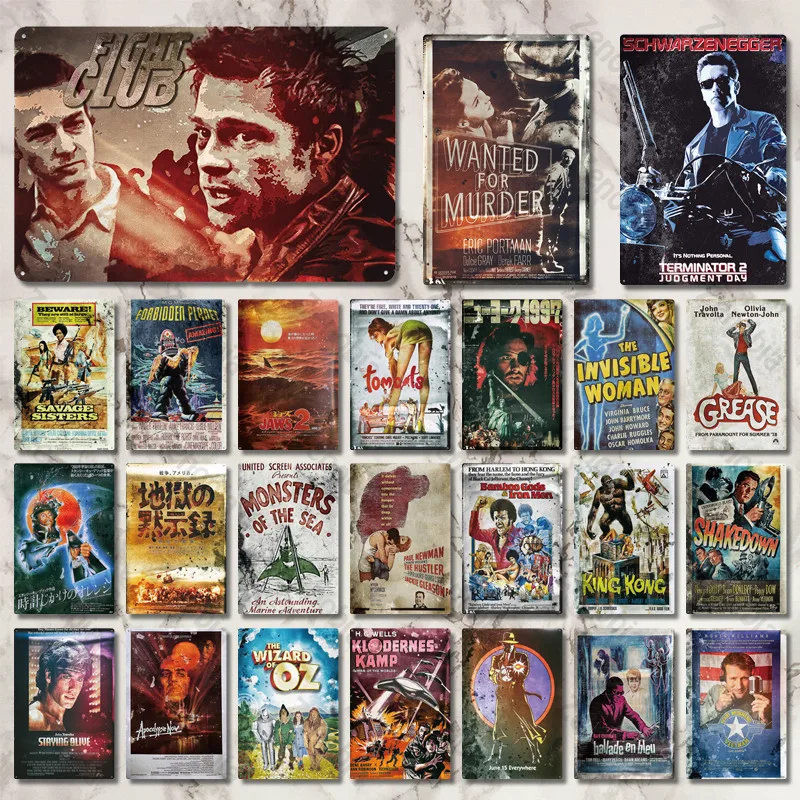 Classic Movie Metal Sign Plaque Metal Vintage Film Tin Sign Metal ...