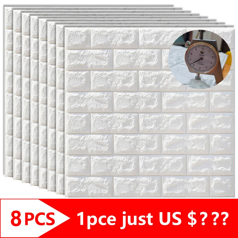 3D Wall Panel Stickers Brick Self Adhesive Wallpaper Bedroom Living ...