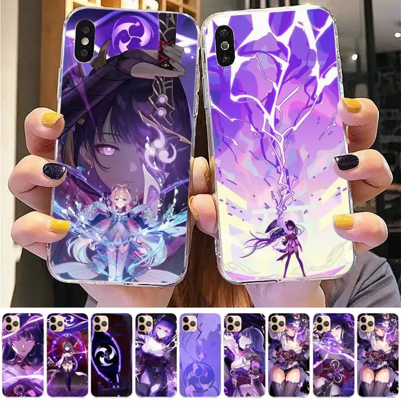 Genshin Impact Raiden Shogun Phone Case For Iphone 13 11 12 13 Mini Pro ...