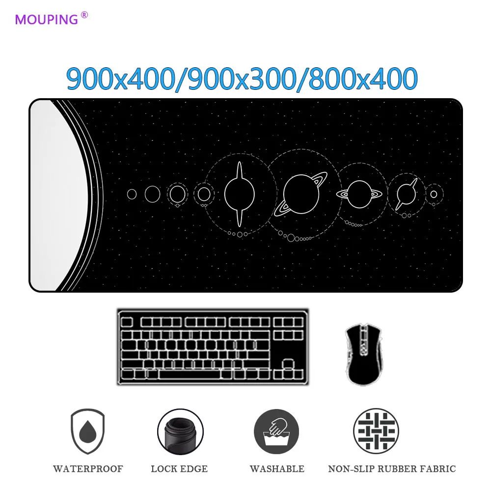 Minimal-Solar-System-Mouse-Pad-Black-and-White-Office-Carpet-Space-Mat ...