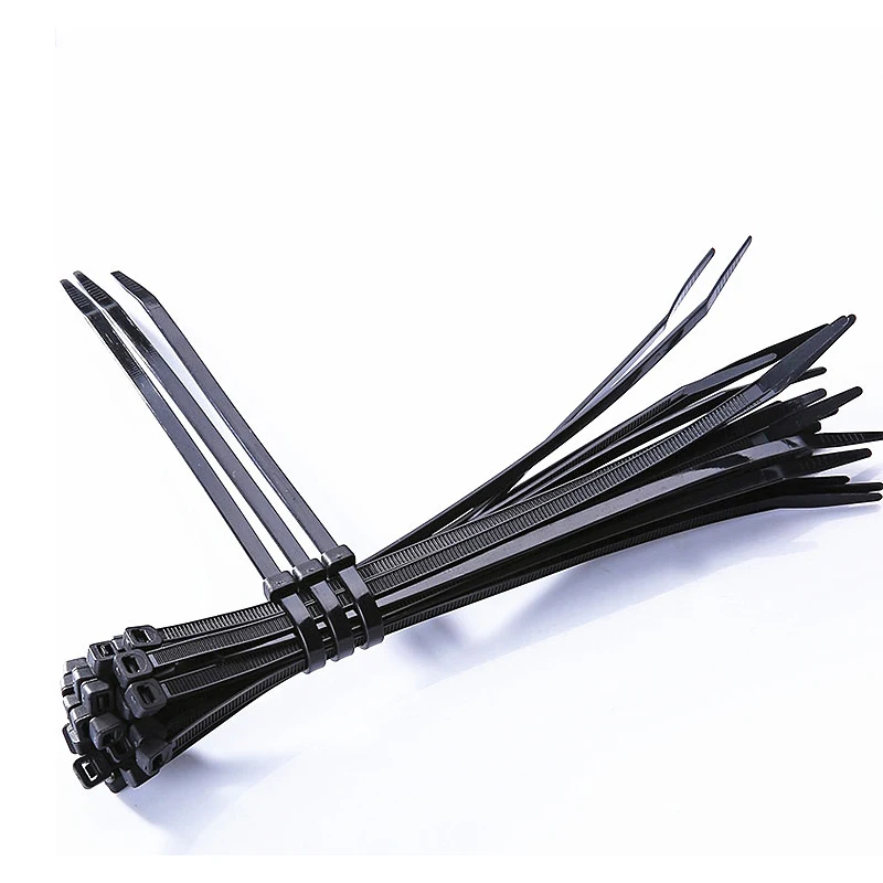 Câble-fil-gaine,Attache de Câble Autobloquante en Plastique et Nylon,Noir et Blanc,Anneau de ...