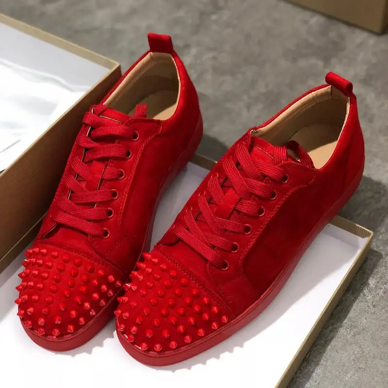 New Designer Sneakers Red Bottom shoes Low Cut Suede spikes Luxury ...
