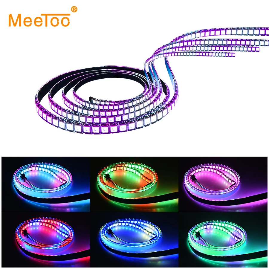 DC5V WS2812B RGB LED Pixel Strip Light Smart IC Addressable Neon LED ...