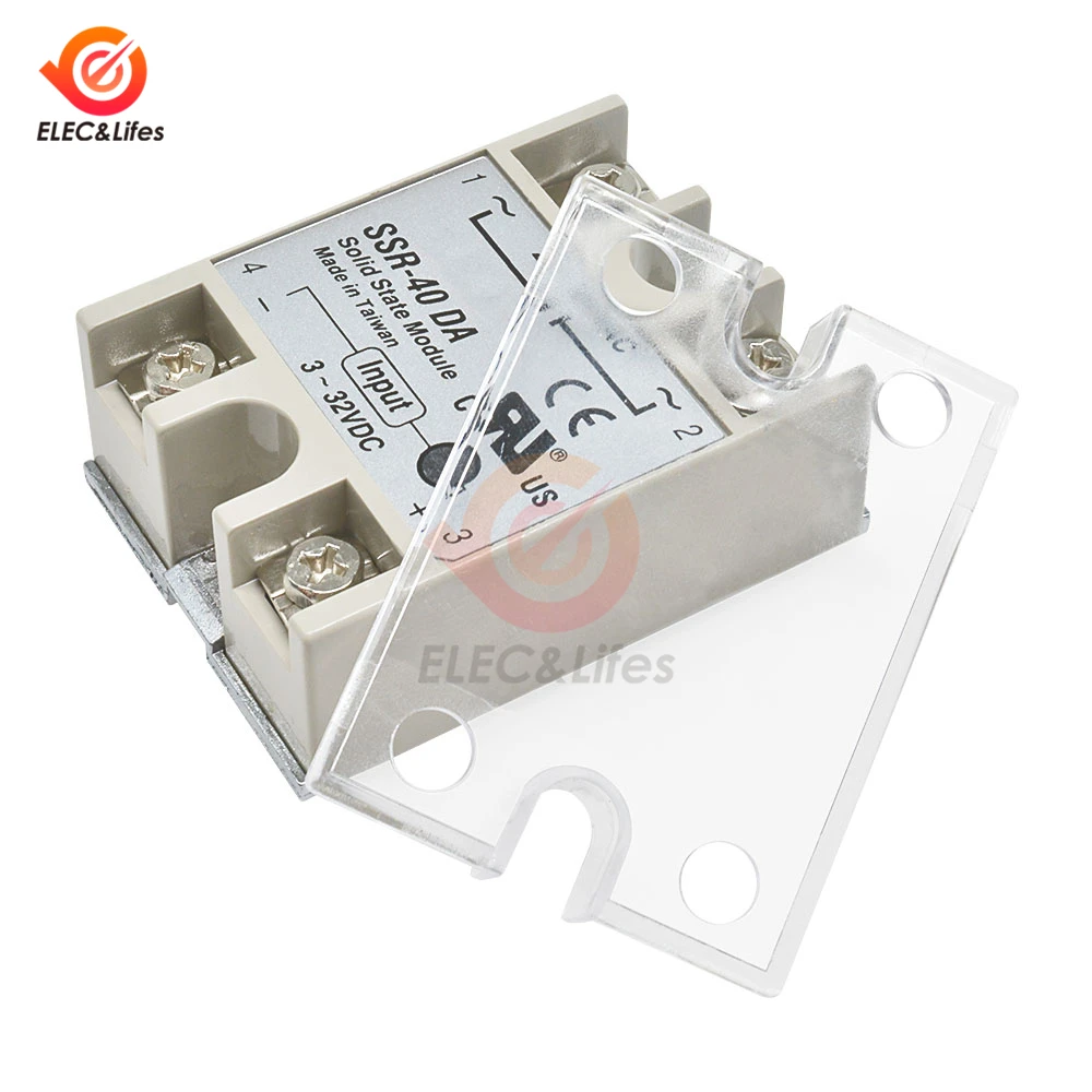 2Pcs-Solid-State-Relay-SSR-Plastic-Cover-DC-Control-Single-Phase-Solid ...