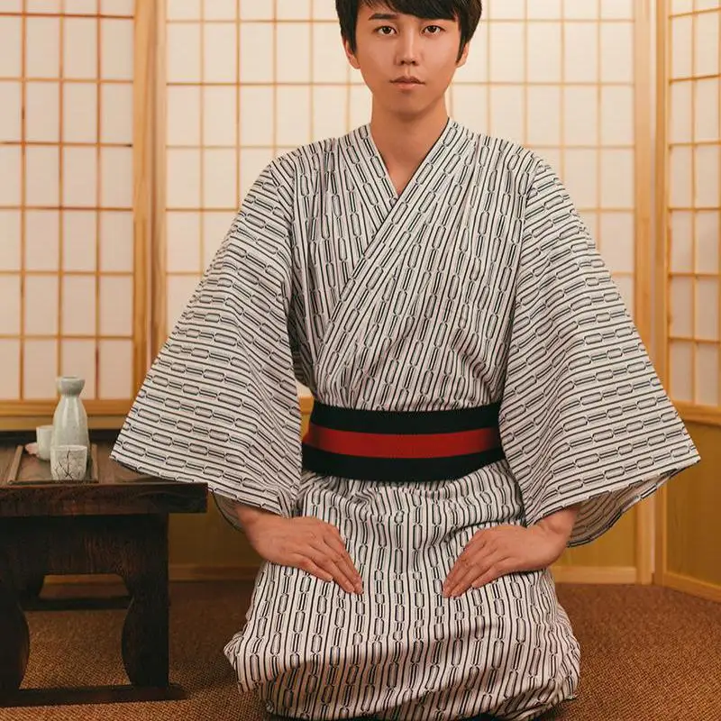 Loose-Cotton-White-Yukata-Traditional-Clothing-Men-Japanese-Samurai ...