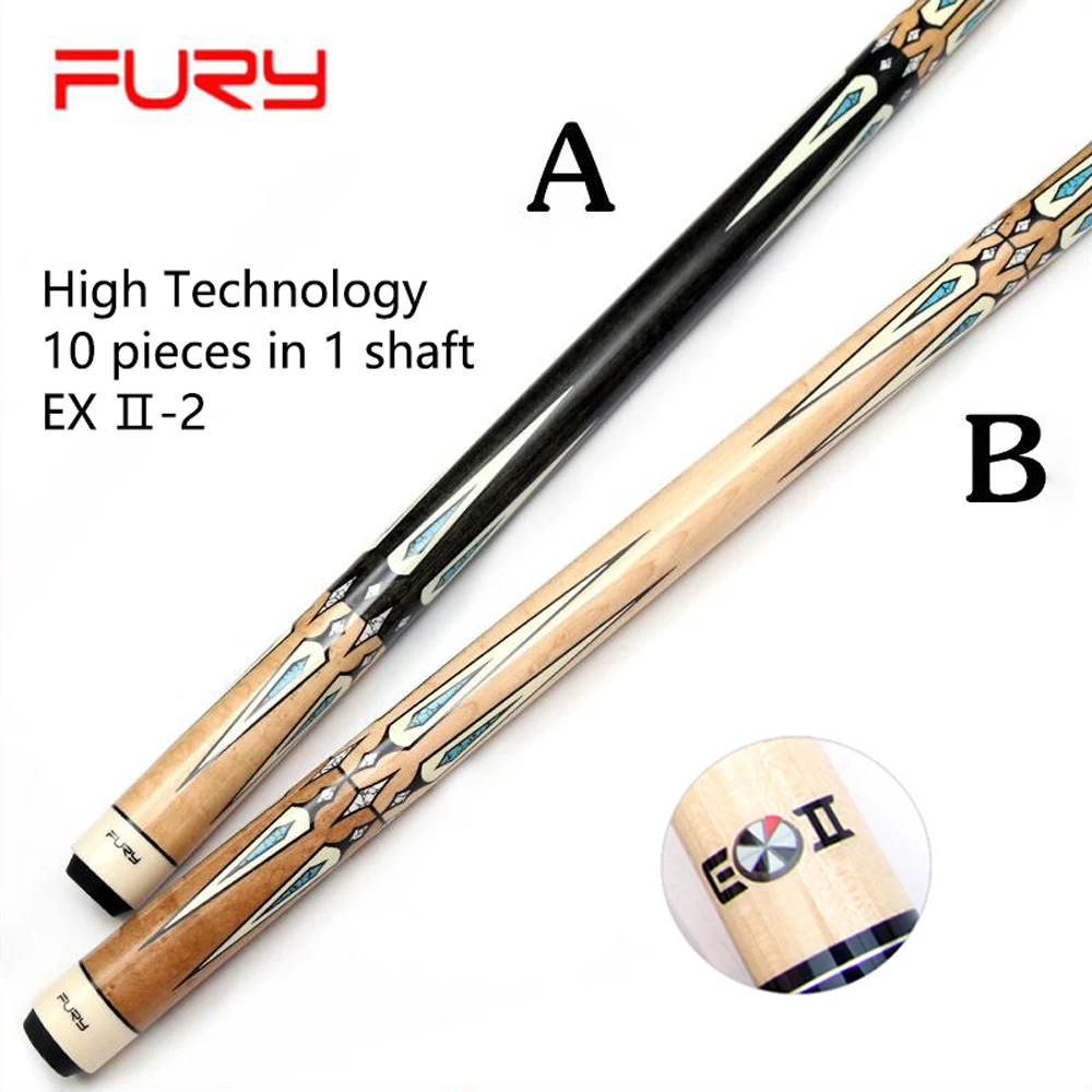 FURY Pool Cue Billiard Kit 11.75mm/12.75mm Tiger Tip Technology 10 ...