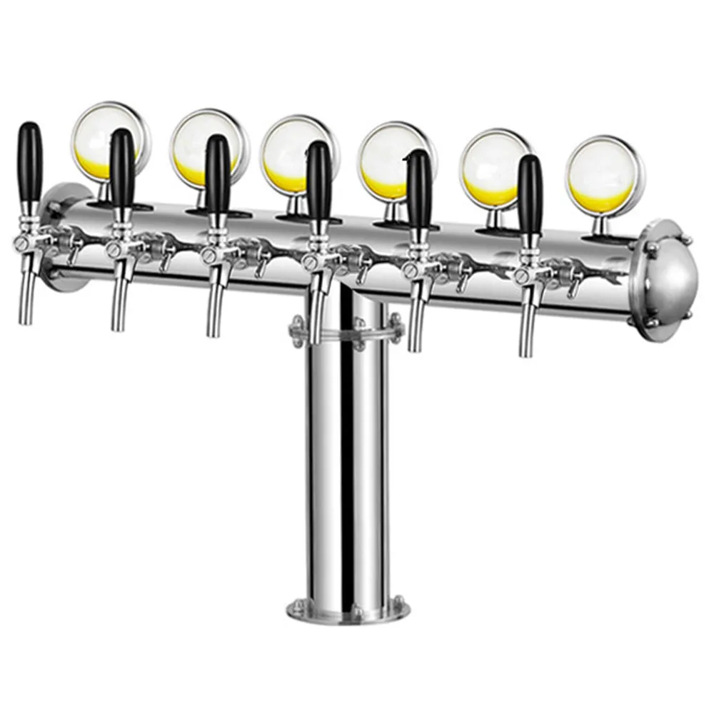 T-Shape-Stainless-Steel-Primary-Colors-Beer-Tower-with-LED-Light-and-6 ...