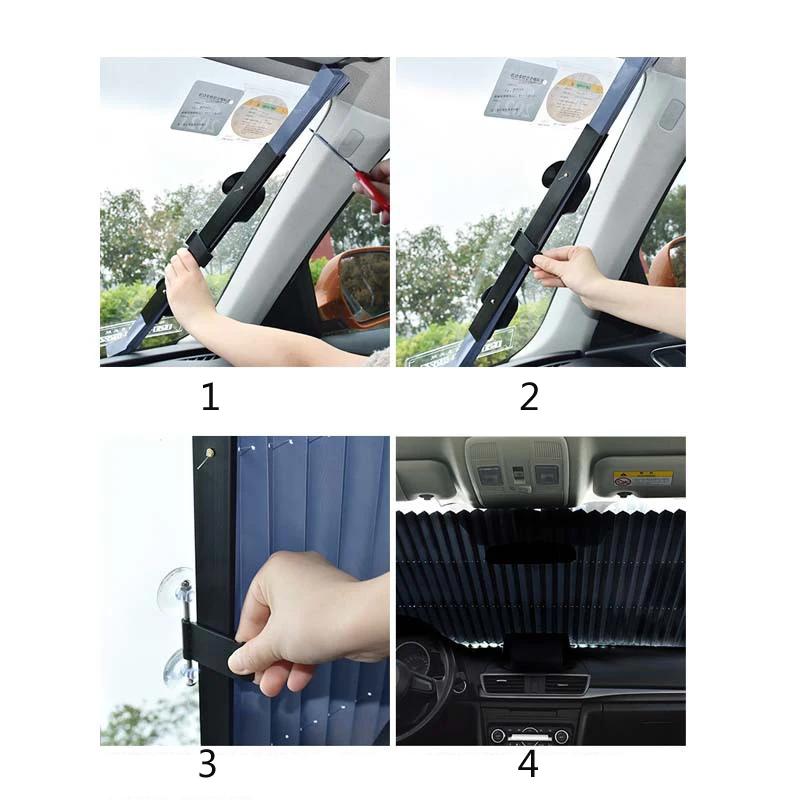 Windshield Side Window Cover 3-Piece Car Sun Shade Set - Front ...
