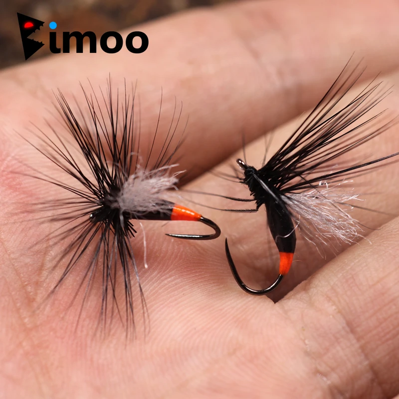 Bimoo 10PCS Size #12 Winged Black Ant Dry Fly Fishing Flies for Rocky ...