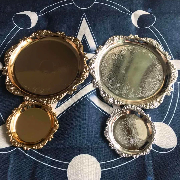 Exquisite-Embossing-Astrology-Pentagram-Candlestick-Alloy-Altar-Plate ...