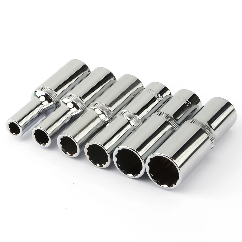 6pcs 12 Point 1/2 Inch Drive Deep Sockets Set 78mm Length Metric Mirror ...
