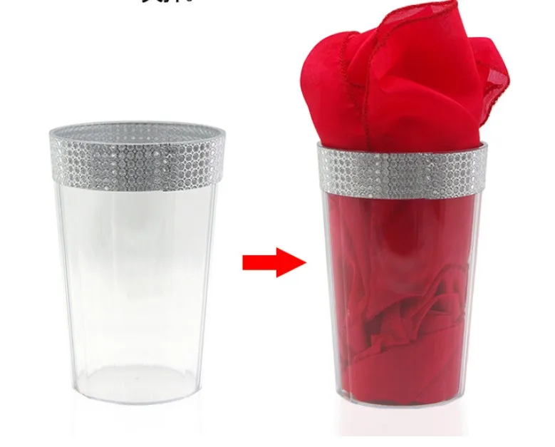 Close-up Magic Mirror Glass Magic Tricks New Liquid To Silk Cup Magic ...
